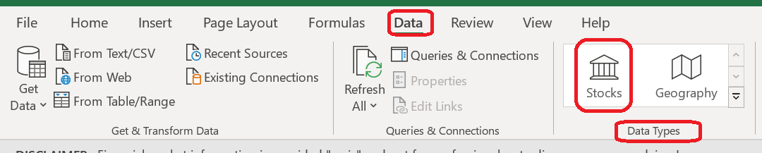How to use Stock Data Types – Ian Jamieson